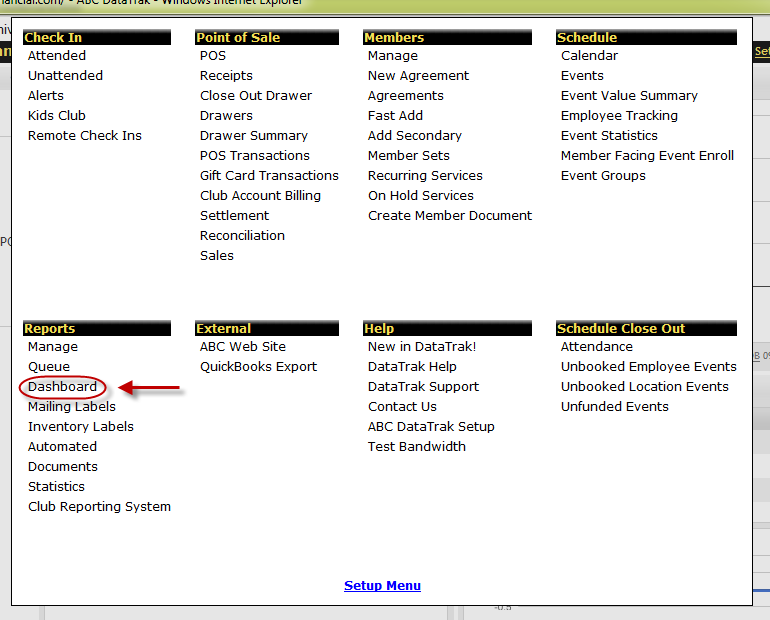 Opening the Dashboard