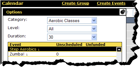 General Club Schedule Options